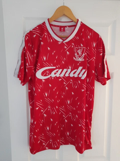 LIVERPOOL FOOTBALL CLUB Retro Repro Candy 89/91 Home Shirt Xl Vgc £27. ...