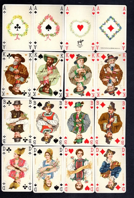 VINTAGE WIDE SWAP/PLAYING Cards - 16 Piatnik Cards (LINEN) (MINT) EUR 3 ...