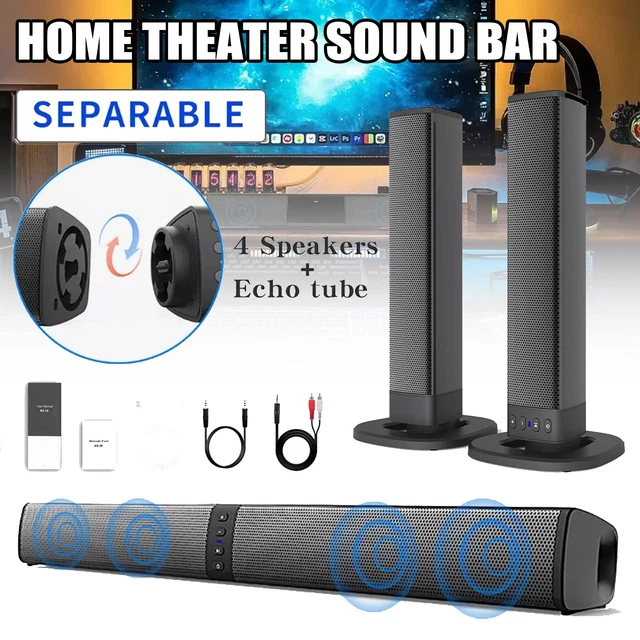 WIRELESS BLUETOOTH 4 Speaker Sound Bar Subwoofer System TV Home Theater ...