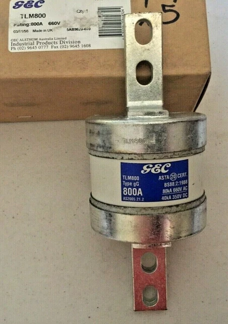 GEC 800A HRC Fuse Link TLM800 EUR 61,61 - PicClick FR