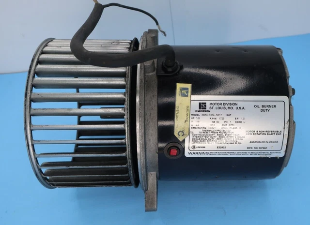 EMERSON MOTOR AERO Oil Burner 2.8 A 1725 RPM 1/8 HP S55GYKSL-5817 6 1/4 ...