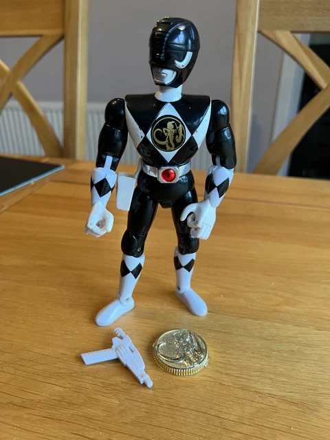 POWER RANGERS MIGHTY Morphin Black 8" Ranger complete Blaster gun ...