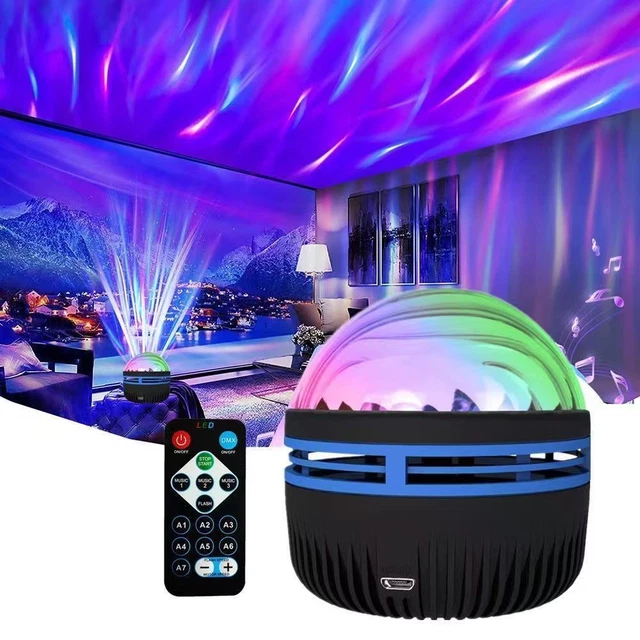 LED NORTHERN LIGHTS Projector Aurora Borealis Lamp USB Remote Bedroom ...