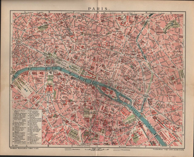 MAPPA CITY MAP 1902: mappa PARIGI. Scala: 1:27.000 EUR 19,99 - PicClick IT
