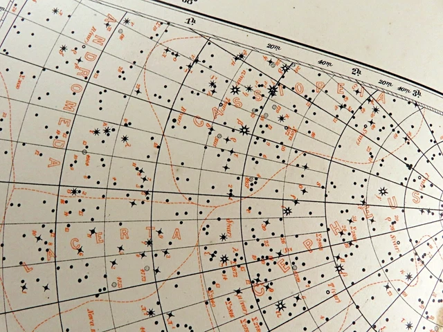 CELESTIAL PLANISPHERE MAP Ursa Major Cygnus Constellation Astronomy ...