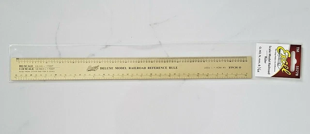 EXCEL DELUXE SCALE Model Railroader Reference Ruler N, Ho, N, Mm & 1/64 ...