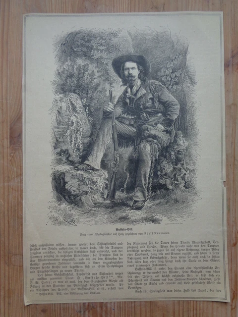 SKIZZE BUFFALO Bill ( William Frederick Cody ) 1846-1917 EUR 4,00 ...