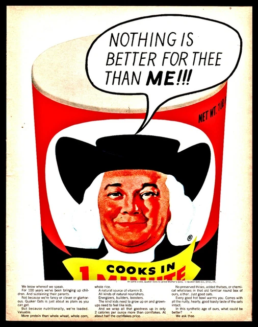 1964 QUAKER OATS Breakfast Cereal Vintage Food AD Kitchen Wall Art EUR ...