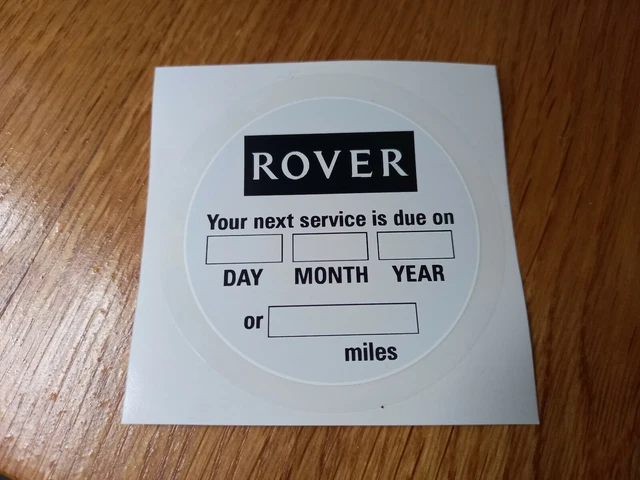 CLASSIC MINI JOHN Cooper S Rover Mpi Service Reminder Sticker Works ...