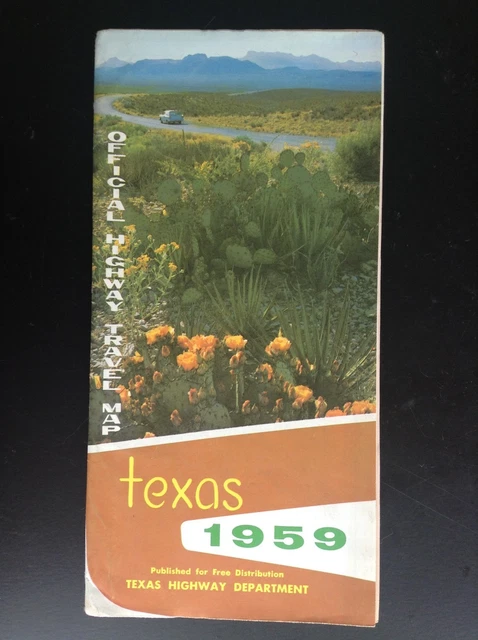 RARE ANTIQUE 1959 Texas Highway Map Brochure TBE £6.14 - PicClick UK