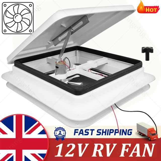 ROOF VENT FAN Camper Van Motorhome 420x420mm White RV Caravan Skylight ...