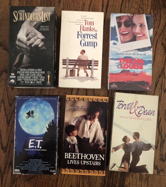 6 VHS MIXED Lot Tapes 1980s/90s Movies Drama Family E.T./Forrest Gump ...