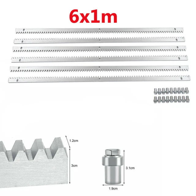 STEEL GATE TOOTH Toothed Rack Automatic Sliding Gate Opener Rails 6X 1m ...