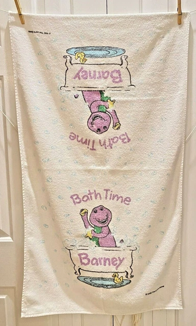 BARNEY BATH TOWEL - Bath Time - Barney In The Tub On Both Ends £8.20 ...