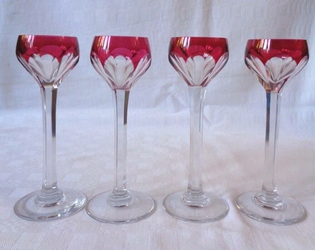 SAINT LOUIS 4 Verres A Vin Cristal Roemer Doublé De Couleur Coloré ...