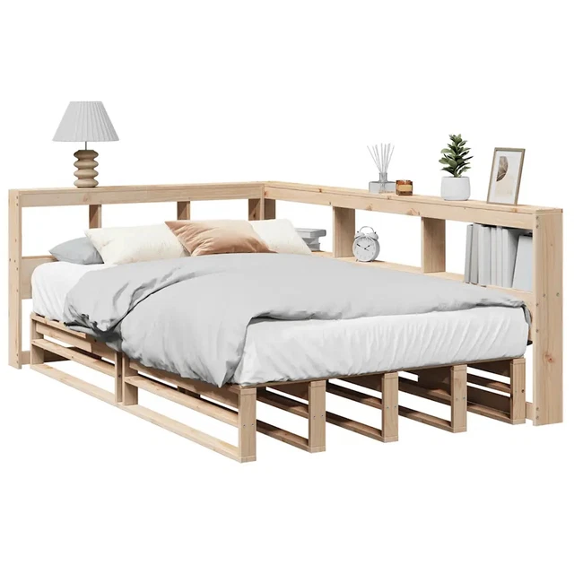 WALPLUS BOOKCASE BED without Mattress 120 x 200 cm Solid Pine Wood ...