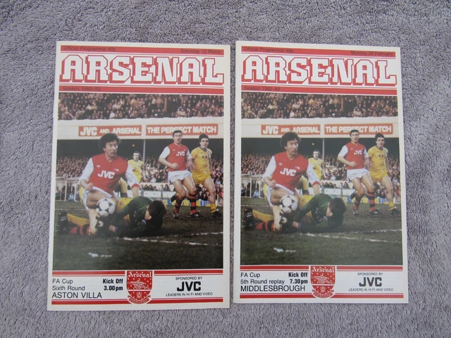 11 ARSENAL FC HOME CUP FOOTBALL MATCH PROGRAMMES from season 1982/83 £3 ...