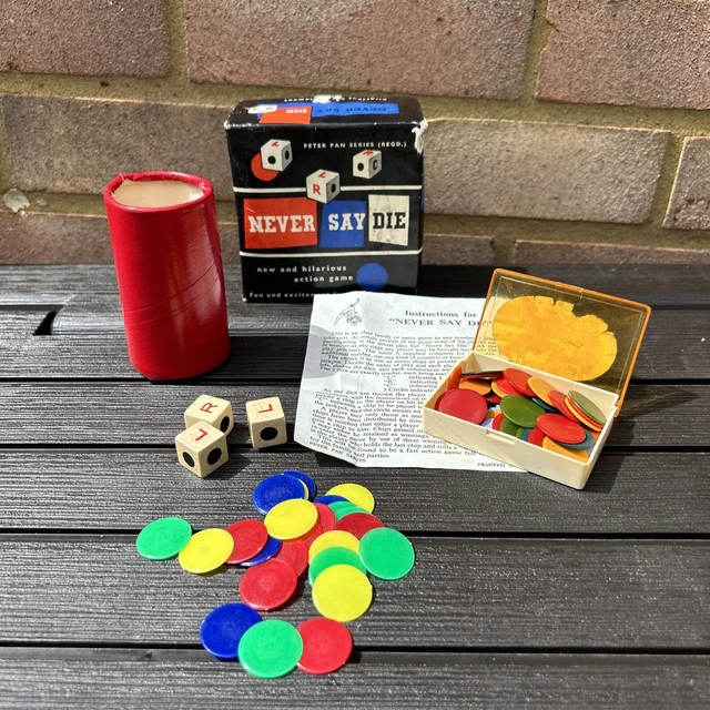 VINTAGE 1950S GAME, Never Say Die. Peter Pan Series. Dice Game £11.99 ...