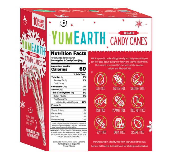 YUMEARTH ORGANIC CANDY Canes - Individually 10 Count (Pack of 1 ...