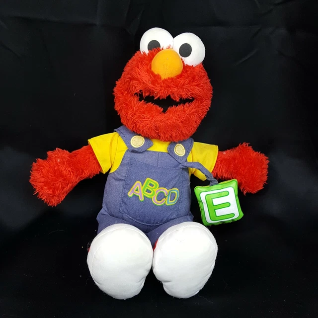 FISHER PRICE TALKING Singing Elmo Plush ABCs Alphabet Overalls Animated ...