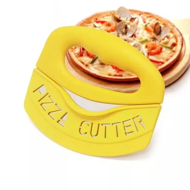 DSL PIZZA CUTTER Portable Stainless Steel Cover Dough Scraper Kitchen ...