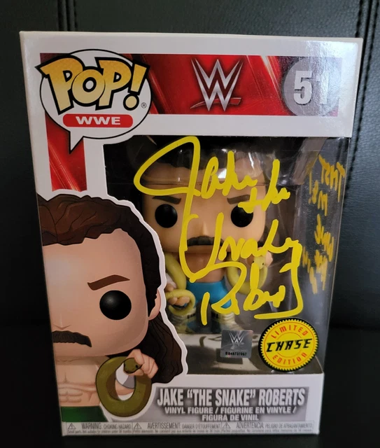 WWE FUNKO POP Jake The Snake Roberts Chase Signed MULTIPLE INSCRIPTIONS ...