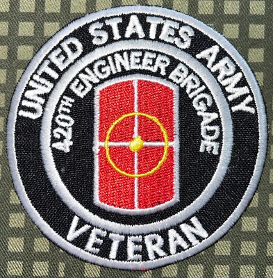 US ARMY 420TH Engineer Brigade Veteran Patch Hook & Iron-On Repro New ...