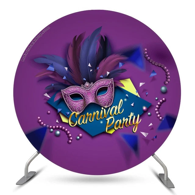 CIRCLE PURPLE FEATHER Mask Carnival Party Backdrop $35.97 - PicClick AU