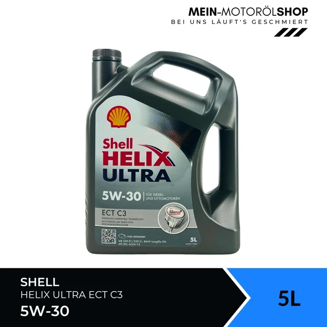 SHELL HELIX ULTRA ECT C3 5W-30 Mercedes BMW Longlife Opel Dexos 5 Liter ...