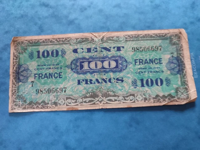 BILLET BANQUE DE France Cent Francs-100 Francs.serie De 1944 EUR 5,00 - PicClick FR