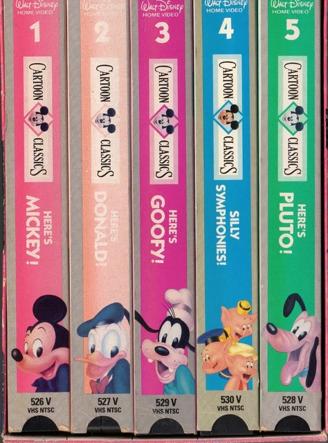 Walt Disney Cartoon Classics X 5 Set 1 Vhs Ntsc New Original Usa 5813