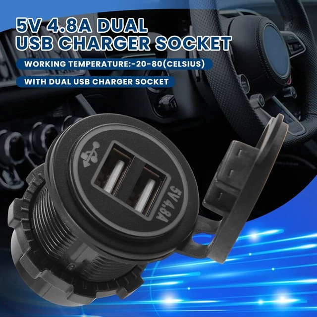 5V 4.8A DUAL Usb Socket Adapter Socket For 12V 24V Car Ship Rv C1I79381 ...