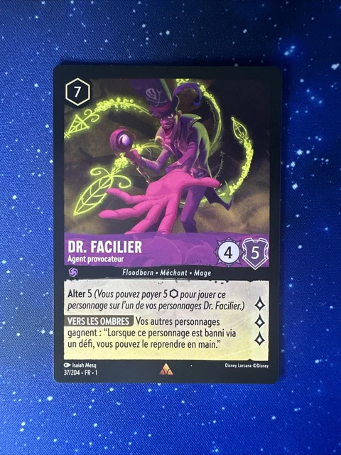 CARTE DISNEY LORCANA Dr. Facilier Rare 37/204 Premier Chapitre EUR 5,00 ... CARTE DISNEY LORCANA Dr. Facilier Rare 37/204 Premier Chapitre EUR 5,00 ...