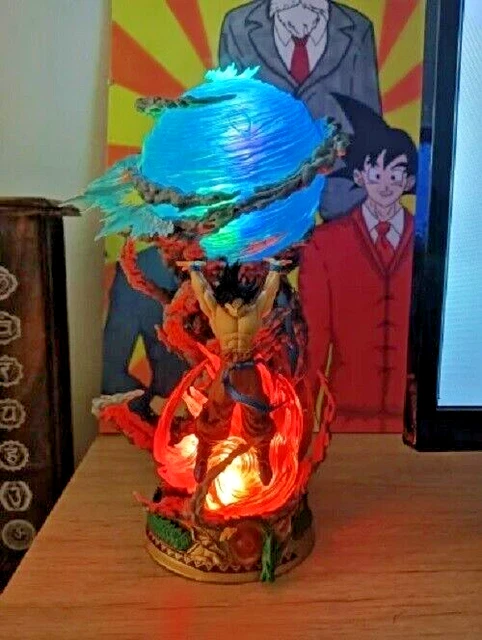 DRAGON BALL Z Goku 9" Son Gokou Statue Figure LED Lamp Genki Dama ...