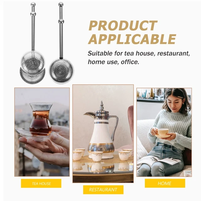 2 PCS FINE Tea Strainer Steeper for Loose Stainless Steel Mesh Infuser ...