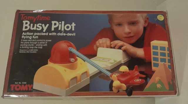 TOMYTIME BUSY Pilot Boxed Flying Aeroplane Vintage Toy 1980S £37.99 ...