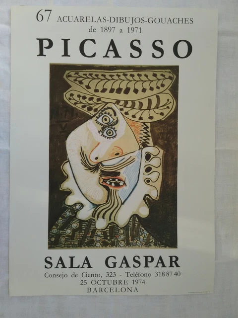 PABLO PICASSO, AFFICHE originale Sala Gaspar, Barcelona 1974 EUR 69,90 ...