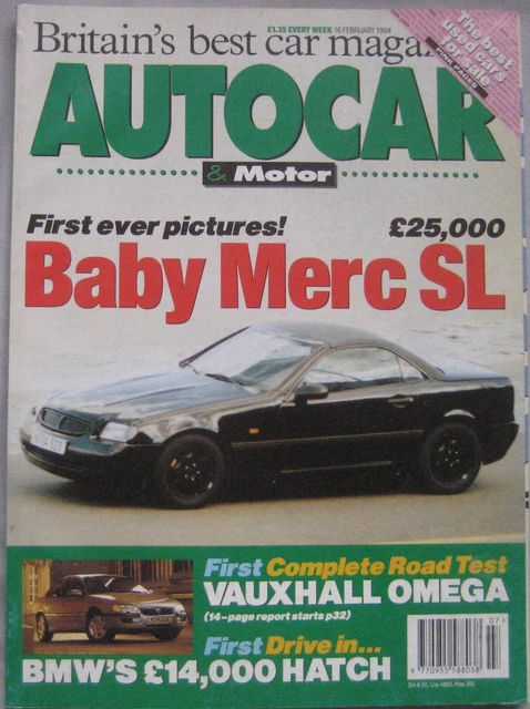 AUTOCAR 16 FEBRUARY 1994 featuring VW Golf GTi 16v, Peugeot 306 S16 ...