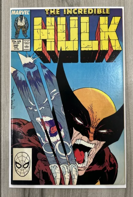 INCREDIBLE HULK 340, 1988 Marvel Comics Classic Hulk / Wolverine ...