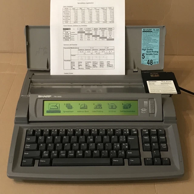 SHARP FONT WRITER FW-560S Word Processor with Demo Disc £29.99 ...