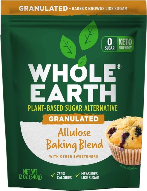 WHOLE EARTH SWEETENER Co. - Allulose Baking Blend Granulated - 12 Oz ...