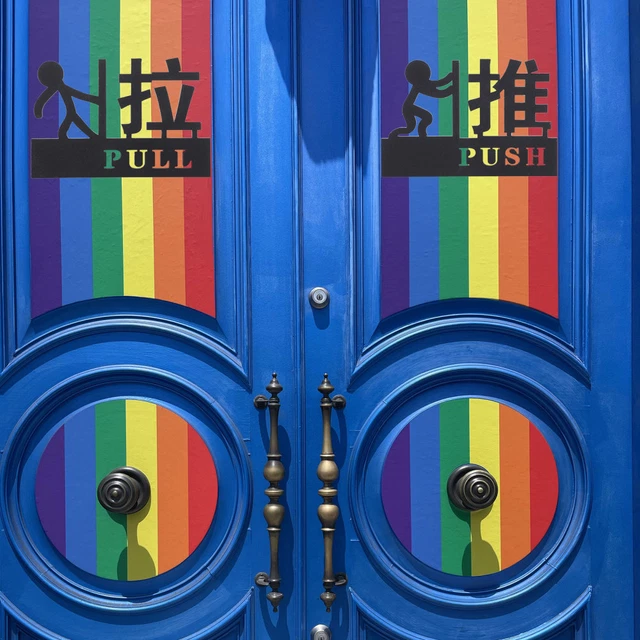 ACRYLIC LOGO STICKERS Sliding Door Identification Plate Push-pull £6.86 ...