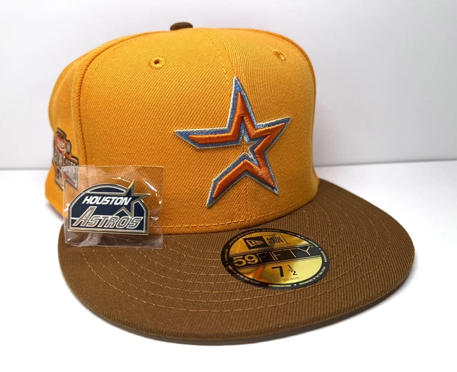 NEW ERA 59FIFTY Houston Astros Fitted Hat Patch- Tan UV-7 1/2-With Pin ...