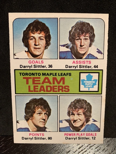 1975-76 O-PEE-CHEE DARRYL Sittler Team Leaders Card #328 Toronto Maple ...