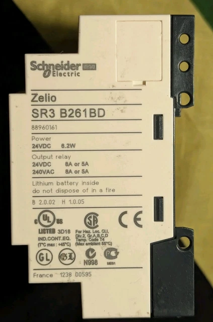 SCHNEIDER SR3 B261BD modular smart relay Zelio Logic 26 I O 24V DC ...