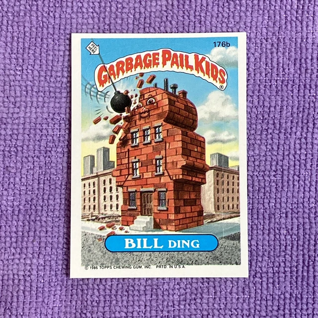 BILL DING GARBAGE Pail Kids Series 5 1986 GPK card #176b Sticker Pack ...