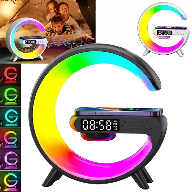 SMART LED LAMP G Bluetooth Speaker Wireless Charger RGB Alarm Clock ...