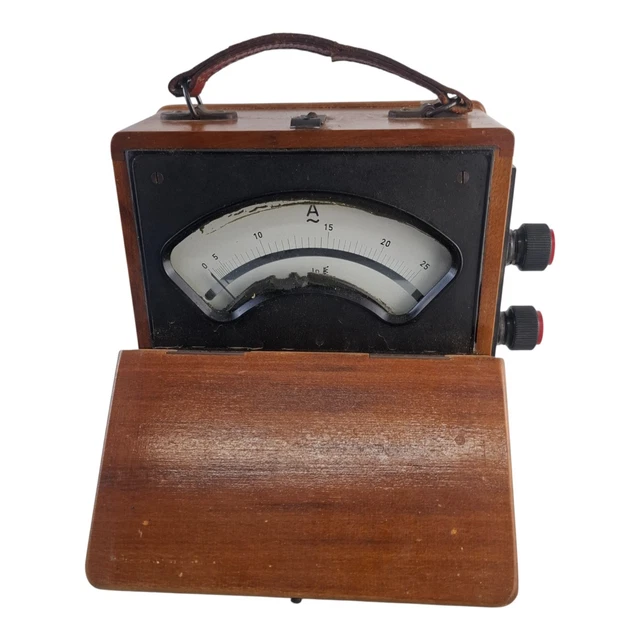 VINTAGE ELECTRICAL AMPERES Amp AC METER 0-25A 1930's Working $159.99 ...