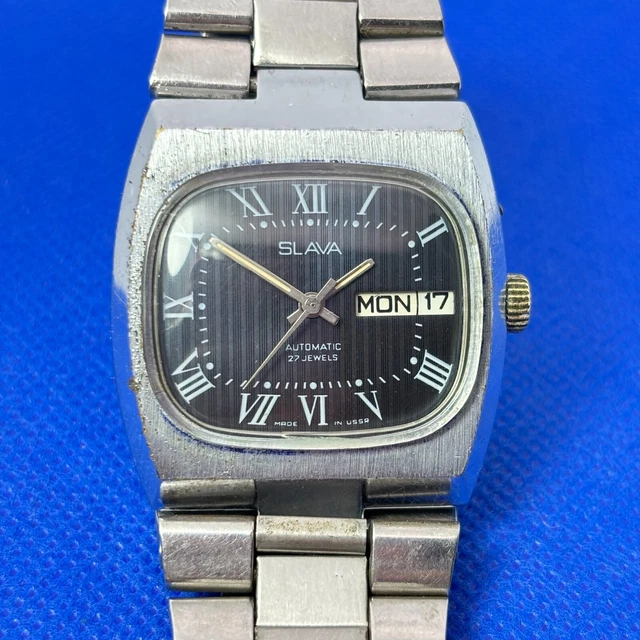 RARE VINTAGE SOVIET watch Slava Tank automatic 2427 27 jewels Made in ...