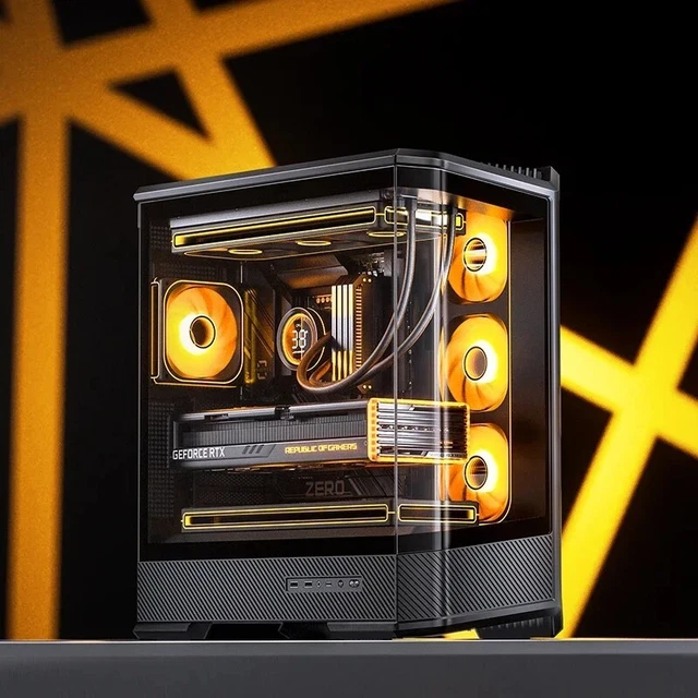 JONSBO D400 ATX Seaview Room Chassis column-free curved glass/dual 360 ...